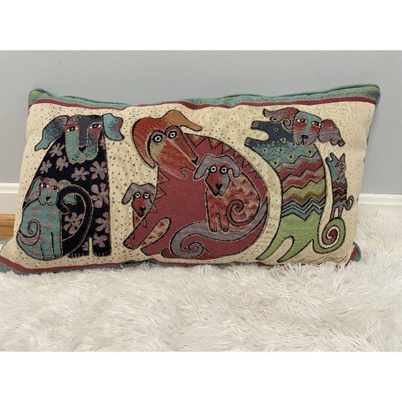 Laurel Burch | Accents | Laurel Burch Pillow Dogs Colorful Tapestry ...